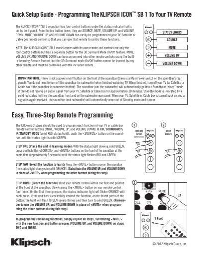 easy three step remote programming klipsch