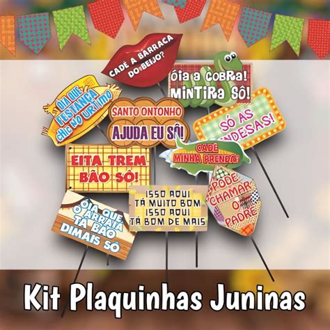 Kit 3 Unidades Placas Decorativas Festa Junina Brincadeiras Jogo🙊
