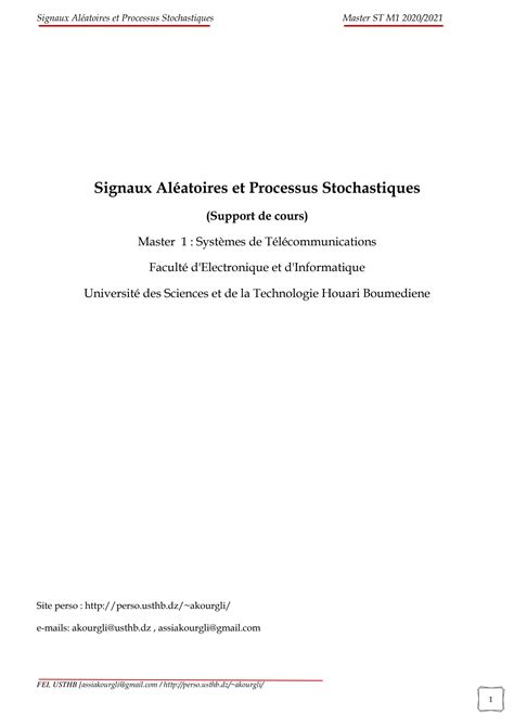 Solution Chapitre 1 Notions De Convolution Et Corr Lation 1 Studypool