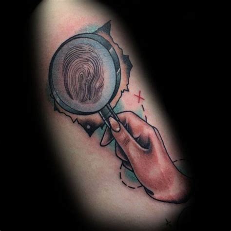 40 Magnifying Glass Tattoo Ideas For Men Convex Lens Designs