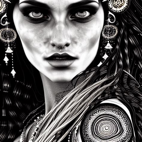 Beautiful Bohemian Gypsy Woman Graphic · Creative Fabrica