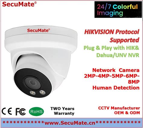 4MP Dual Light Ai Human Detection Poe IR IP Turret Dome CCTV Security