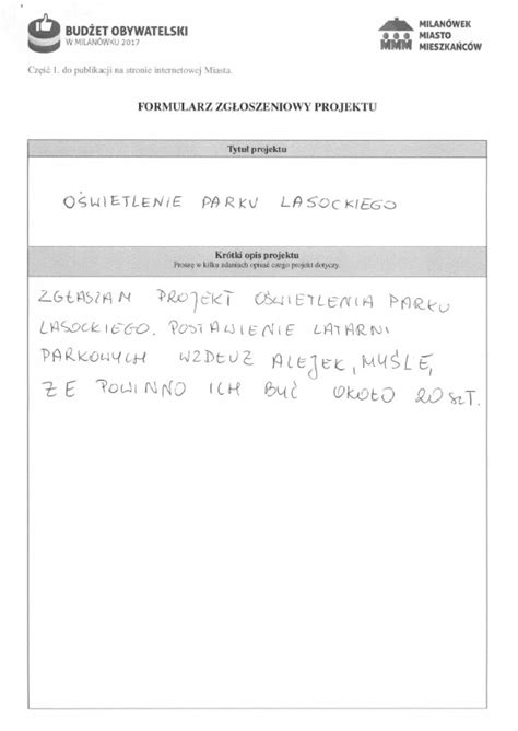 Budżet Obywatelski 2017 Milanówek Miasto ogród