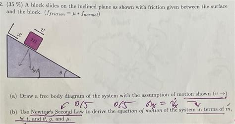 Solved A Block Slides On The Inclined Plane As Chegg