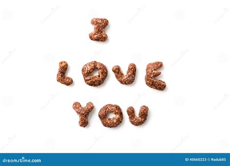 Palabra Del Chocolate Te Amo Imagen De Archivo Imagen De Mensaje
