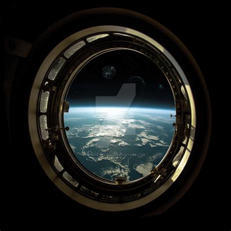 Earth Is Visible Through The Window Of Spaceship By Coolarts223 On