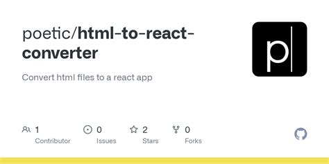 GitHub Poetic Html To React Converter Convert Html Files To A React App