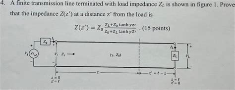 Solved 4 A Finite Transmission Line Terminated With Load