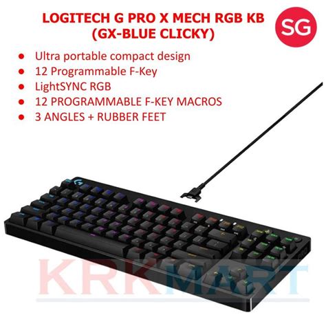 Logitech G Pro X Mechanical Gaming Keyboard Year Logitech Warranty Shopee Singapore