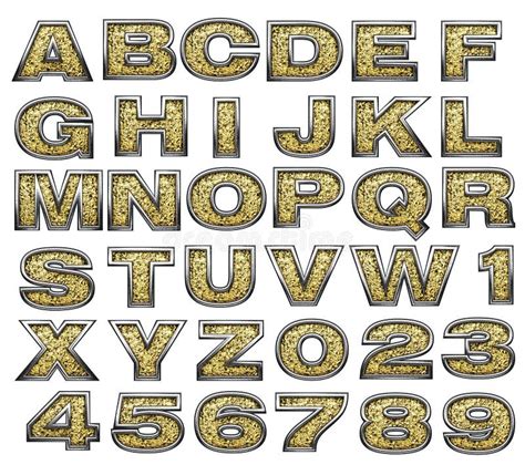 Letras Chispeantes Del Alfabeto Del Brillo De Oro Festivo De Lujo
