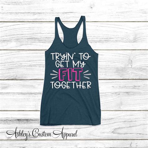 Funny Workout Tanks Womens Workout Tank Tops Trying To Get My Etsy