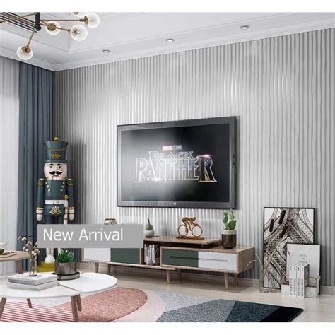 Jual Wallpaper Dinding Wallpaper Elegan Salur Abu Shopee Indonesia
