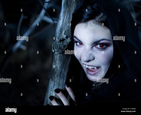 Usa Utah Cedar Hills Portrait Of Female Teenage Vampire 16 17