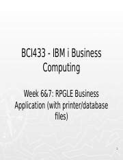 Developing RPGLE Business Applications With Printer And Database