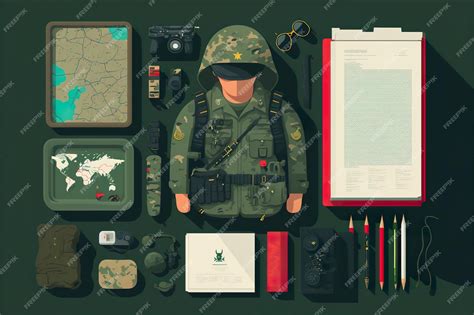 Premium Photo Army Inventory Set Illustration