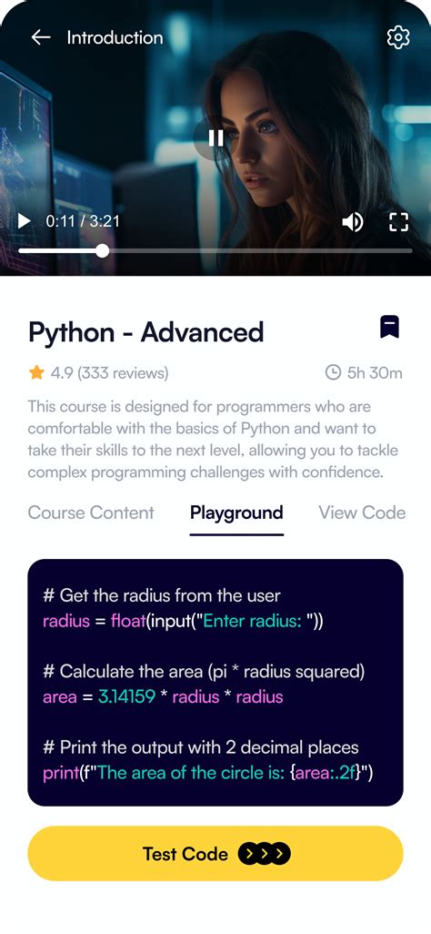 Python Coding Course Mobile App Ui Design Programming Behance