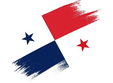 bandera de panamá con pintura de pincel texturizada aislada en png o fondo transparente símbolo