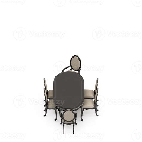Isometric Table Set Perspective D Render Png