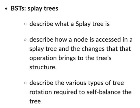 Solved Bsts Splay Trees Describe What A Splay Tree Is
