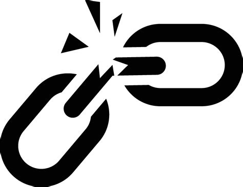 set of broken connection freedom concept broken chain link icon