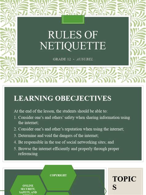 Etppt Rules Of Netiquette Pdf