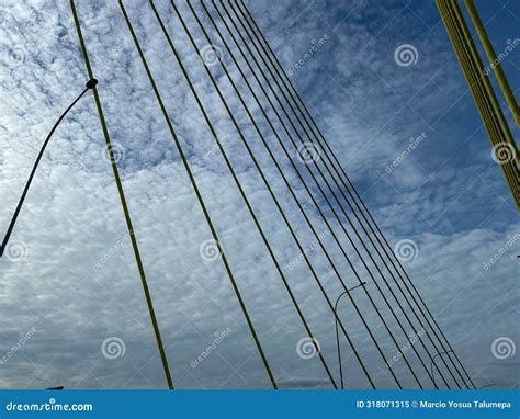 Cable Stayed Bridge Structure Shot In The Morning Stock Image Image