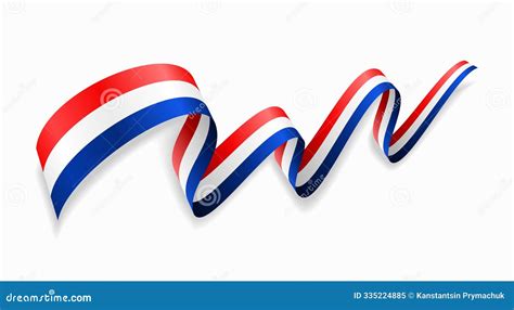 Dutch Flag Wavy Abstract Background Vector Illustration Stock