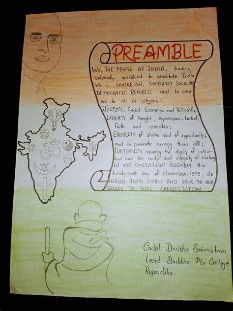 Poster Making On Preamble Of Indian Constitution India NCC