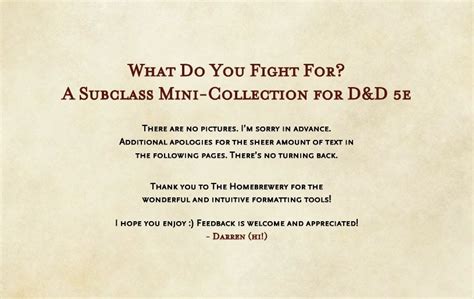 Oc I Homebrewed A New Subclass For Each Official Class Rdnd