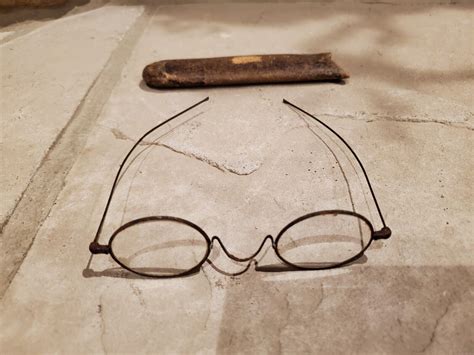 Antique Glasses W Oval Wire Rim Frames Spectacle Fra Gem