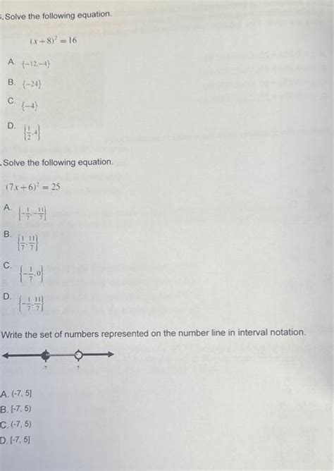 Solved Solve The Following Equation X A Chegg