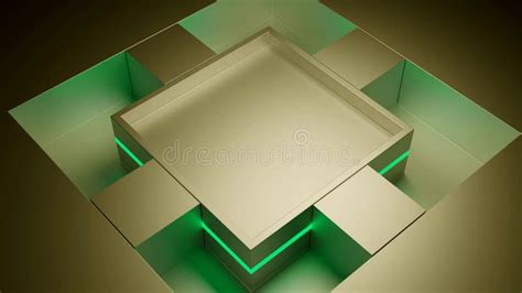 Endless Optical Illusion With Four Small Cubes Moving Rhythmically
