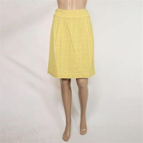 【楽天市場】《90 Off》ストラスブルゴ Strasburgo 日本製 タイト スカート ひざ丈 チェック柄 サイズ38 M W66 イエロー レディース Lsk514：フロムイタリア楽天市場店