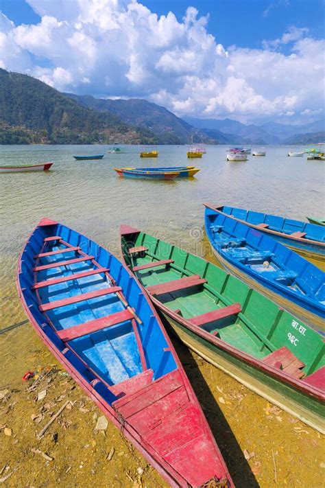 Wooden Rowing Boats Phewa Lake Pokhara Nepal Stock Image Image Of