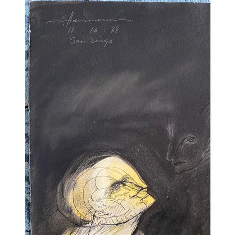 Gary Hansmann Modern Figurative Surrealism Watercolor Drawing The