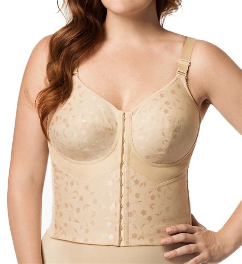 Elila Elila 5415 Jacquard Soft Cup Front Hook Longline Bra Walmart