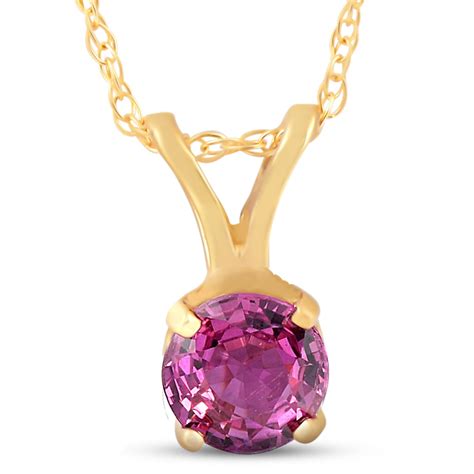 Pompeii 1 2ct Ruby Solitaire Pendant 14k Yellow Gold