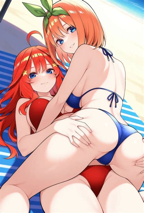 Rule 34 Ai Generated Beach Bikini Blue Eyes Blush Go Toubun No