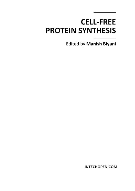 Pdf Solid Phase Cell Free Protein Synthesis To Improve Protein