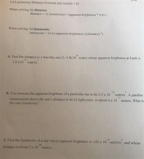 Solved Luminosity Distance Formula See Section Chegg Com