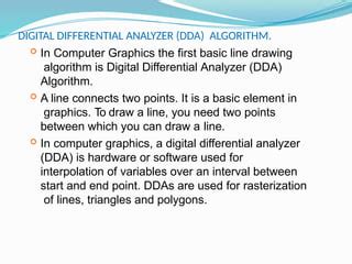 Dda Line Algorithm Pptx Of Computer Graphics PPT