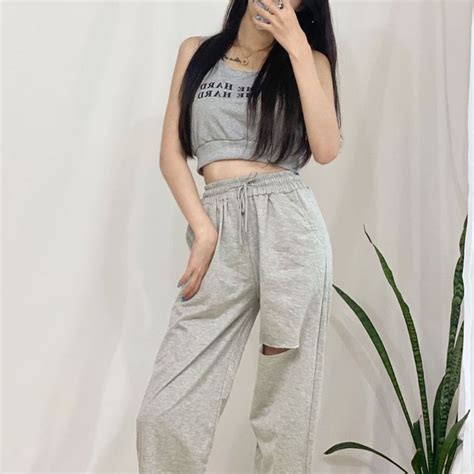 스키니어 [데일리] 세미 데미지 와이드팬츠 위시버킷