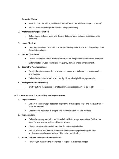 Ai For Computer Vision Pyq Pdf Computer Vision Image Segmentation