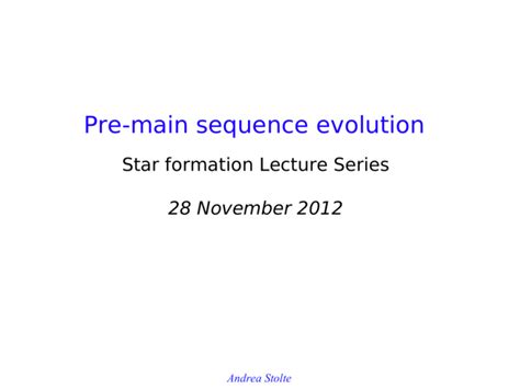 Pre Main Sequence Evolution