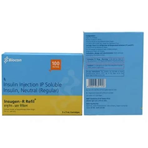 Soluble Insulin Injection I P 100u Ml 3 Ml At Rs 258 95 Pack In Nagpur Id 2853690783562