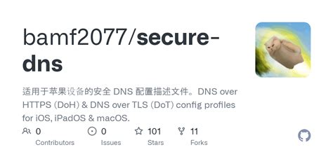 Github Bamf2077secure Dns 适用于苹果设备的安全 Dns 配置描述文件。dns Over Doh And Dns Over Tls Dot