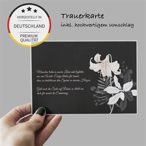 10 Einfühlsame Trauerkarten Beileidskarten Klappkarten Mit Briefumschl