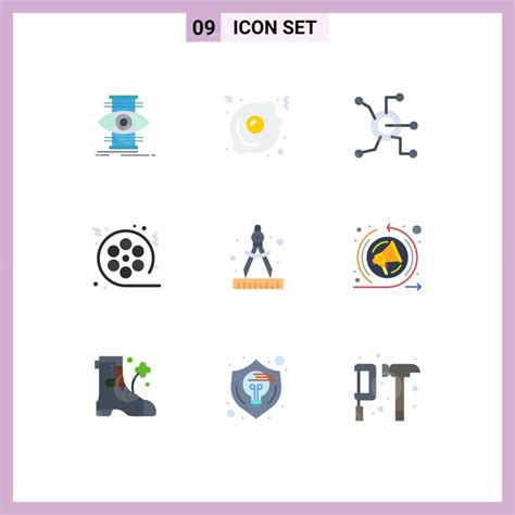 Flat Character Set Vector Hd Images Set Of 9 Commercial Flat Colors