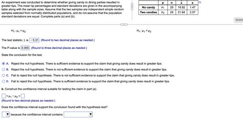 Solved An Experiment Was Conducted To Determine Whether