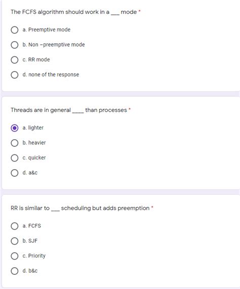 Solved The Fcfs Algorithm Should Work In A Mode A